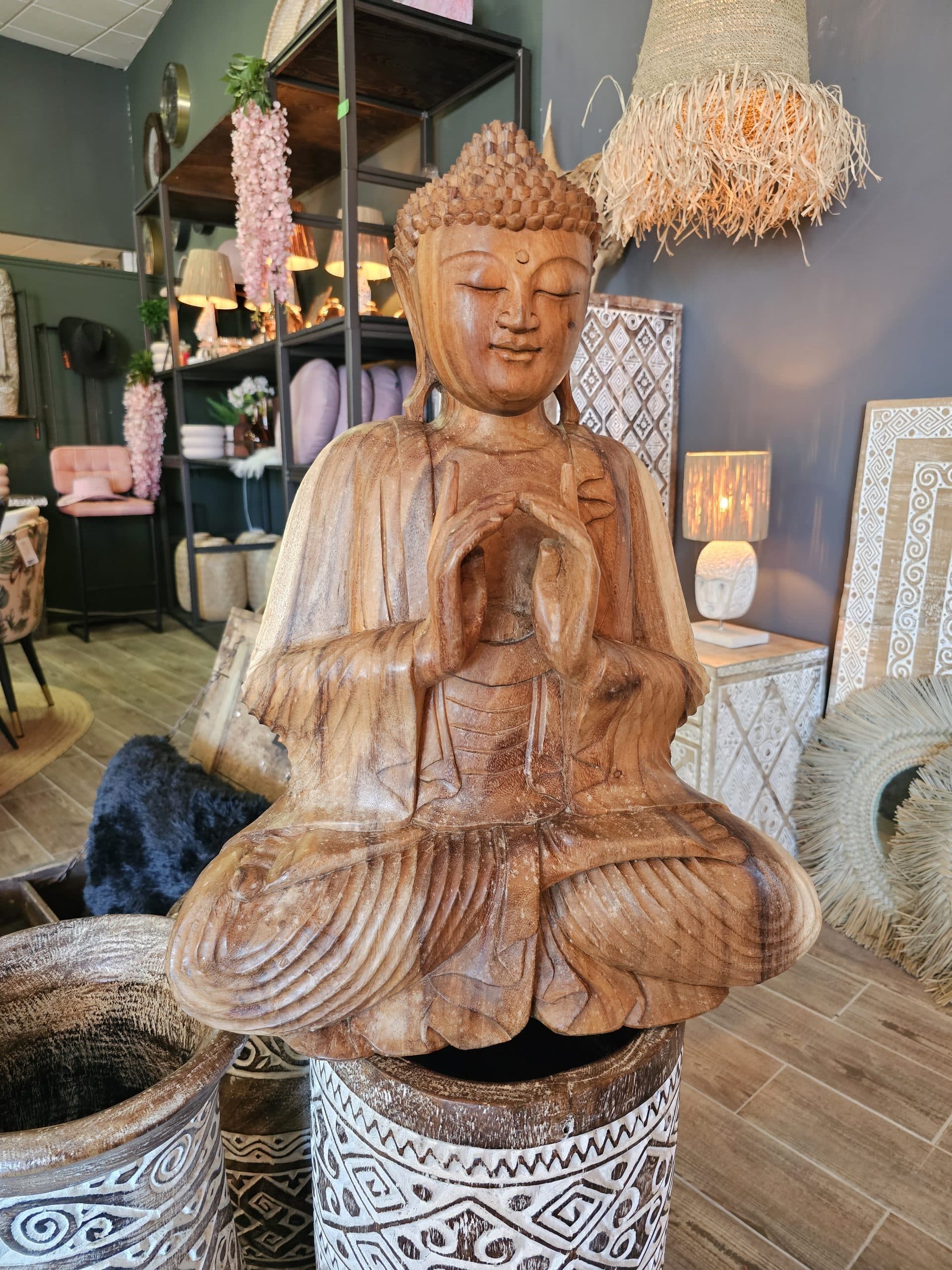 Buddha Statue Closed Hands | Handcrafted Serenity – HomeDecoBali ...